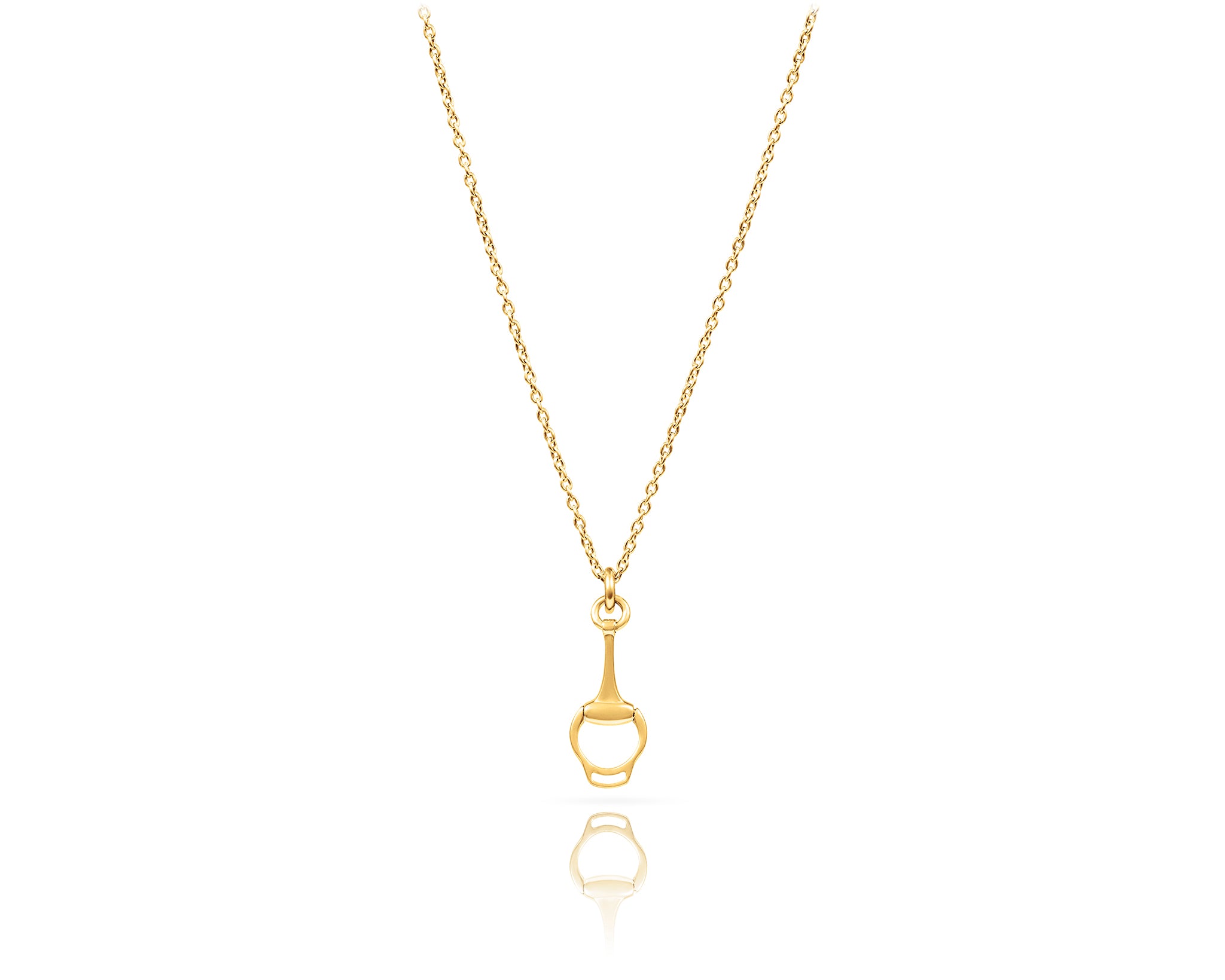 Small Snaffle Bit Charm Necklace | Gold | Vincent Peach Fine Jewelry